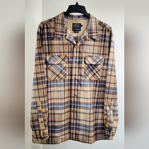 Pendleton | Shirts | Mens Original Brownblue Plaid Pendleton Button Up ...